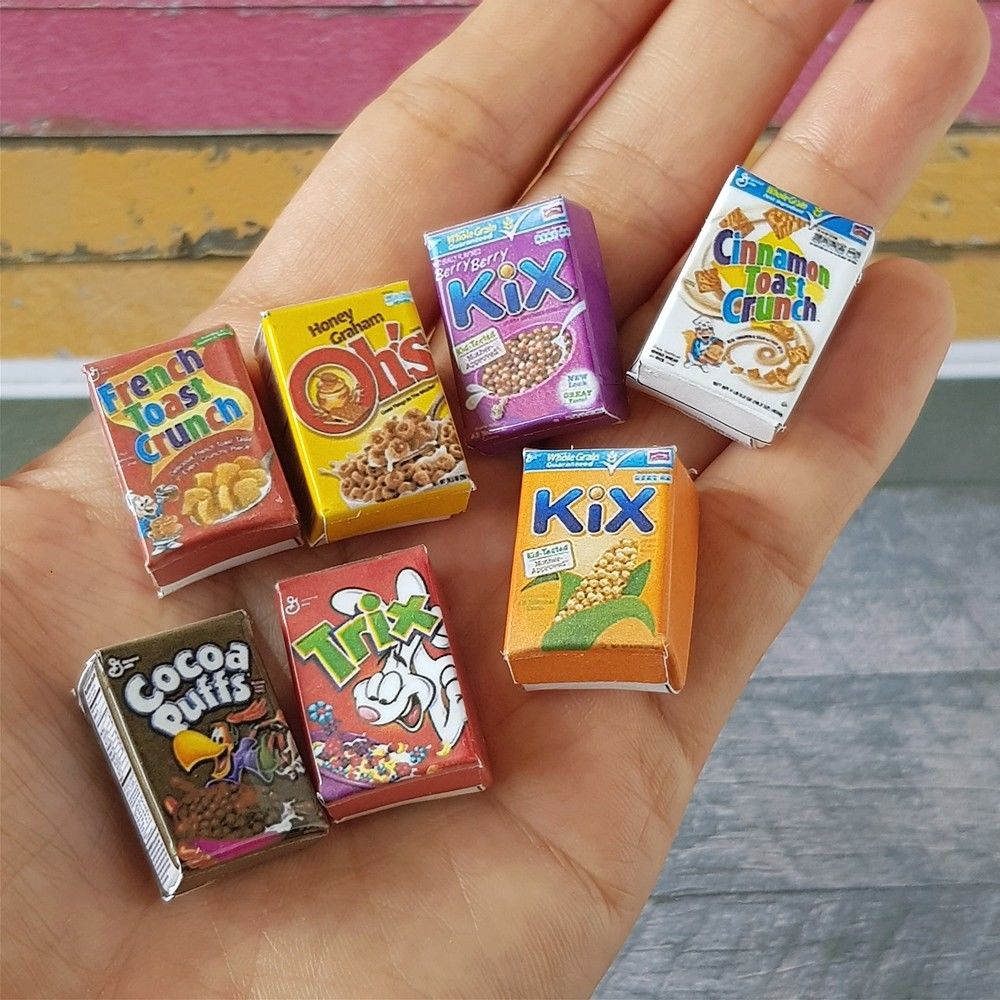 7x Miniature Cereal Packaging – Tiny Must Haves